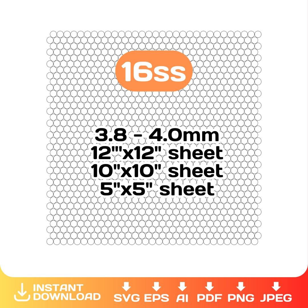 16ss Rhinestone Sheet Blank Template, Honeycomb Pattern, 3 Sizes Sheet ...