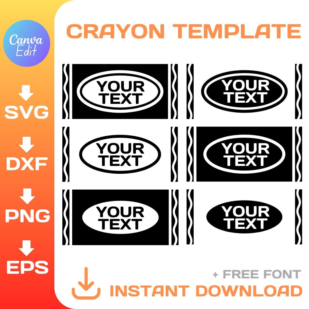 Editable Crayon Svg, for Tumbler Shirts Stapler Pens, Crayon Svg, Laser ...