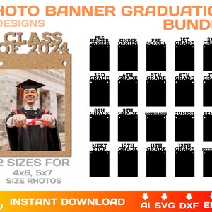 Graduation Photo Banner Svg, Class of 2024, Bunting Banner Svg, DIY ...