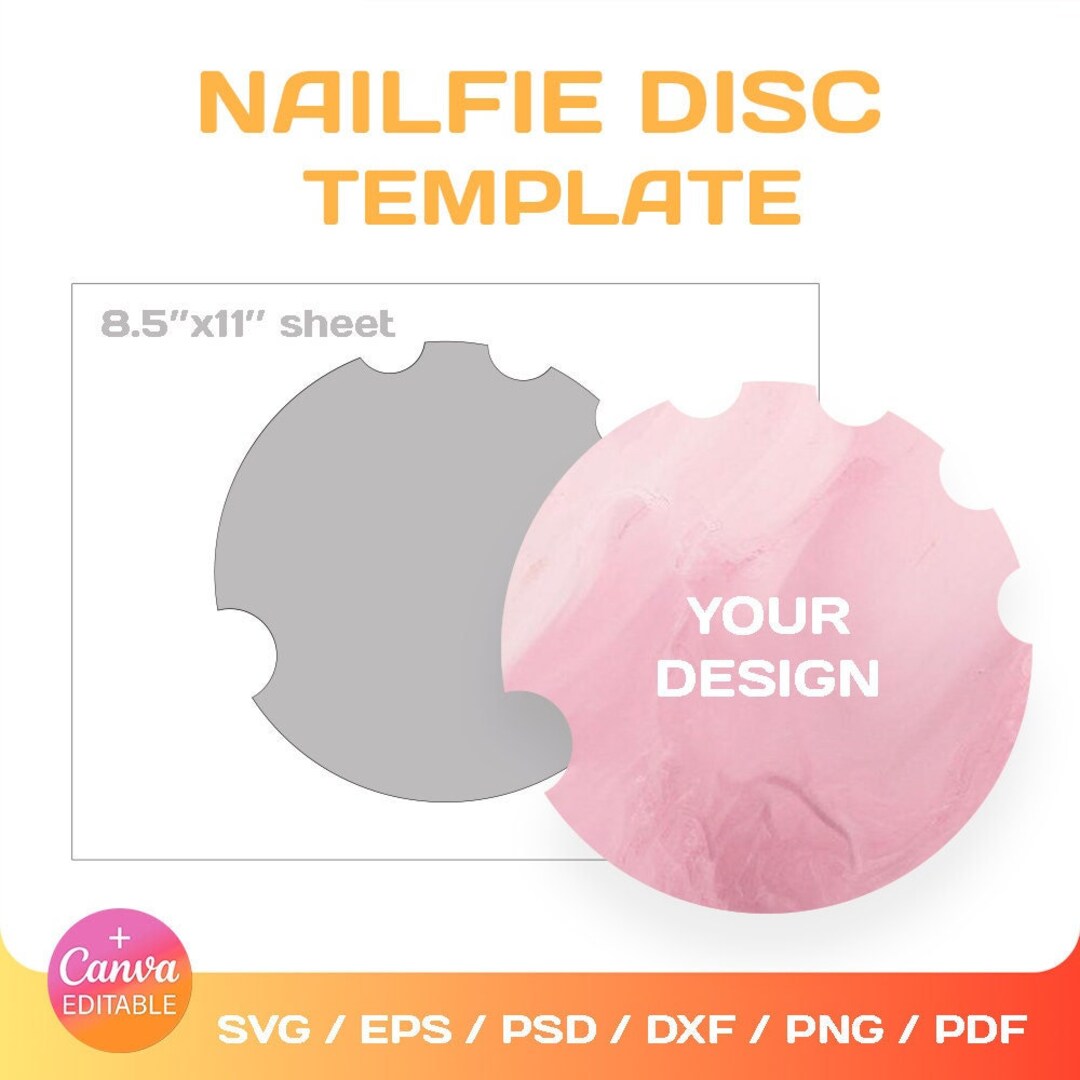 Nailfie Disc Template, Nail Tech Photo Prop, Nail Tech Gift, Svg, Png ...