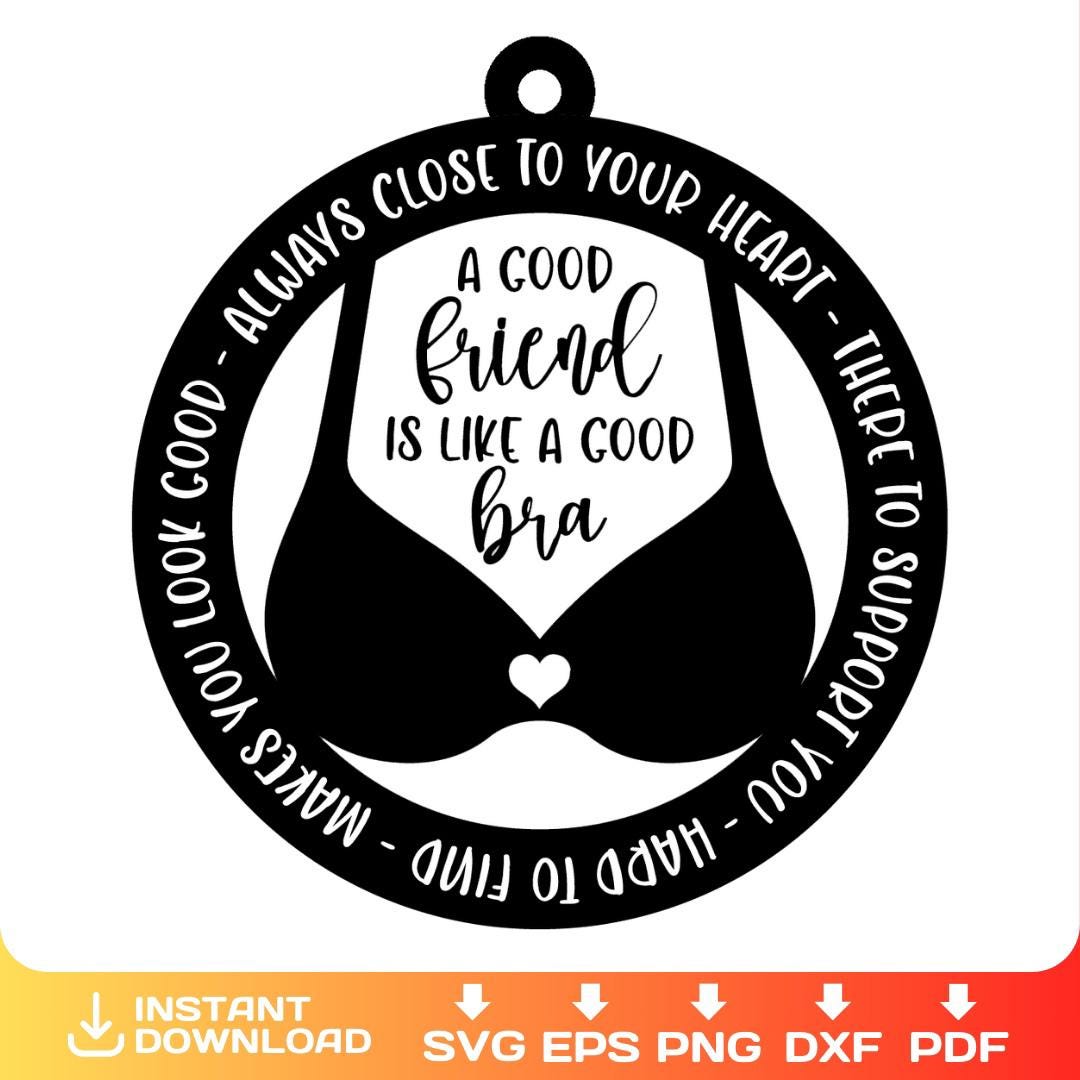 Funny Friend Ornament SVG: Bra Friendship Christmas Laser Cut File - Etsy