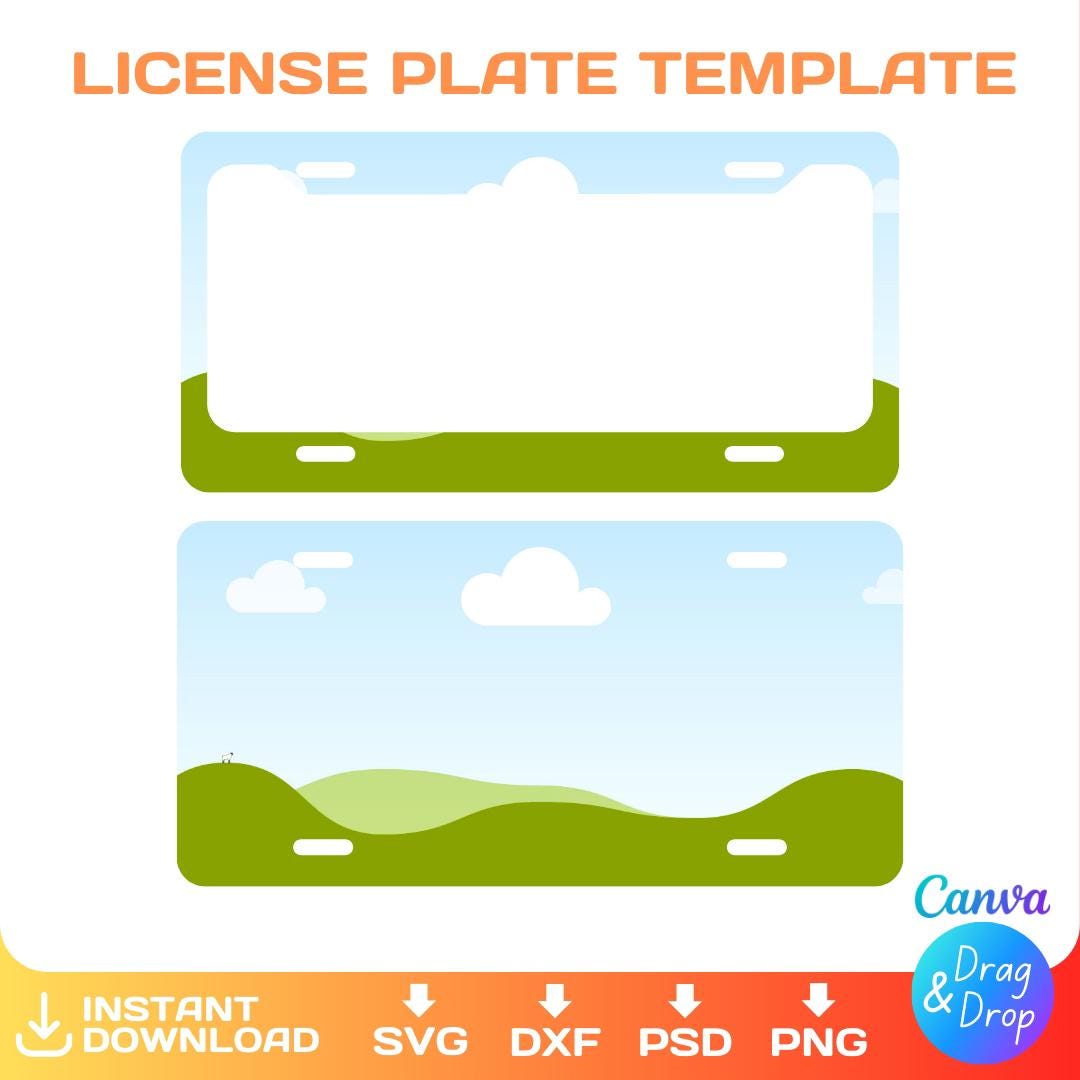Car License Plate Template, Custom License Plate Frame, License Plate ...