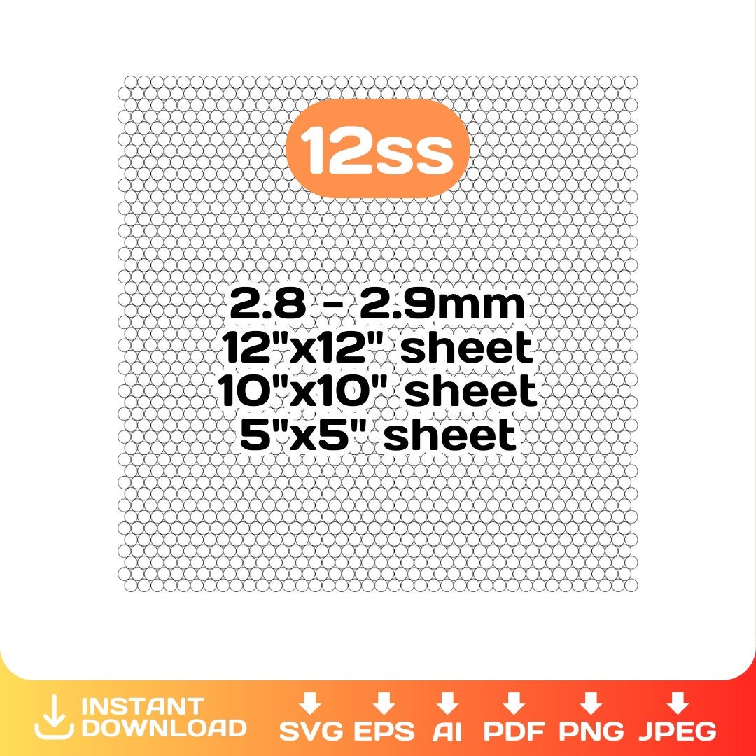 12ss Rhinestone Sheet Blank Template, Honeycomb Pattern, 3 Sizes Sheet ...