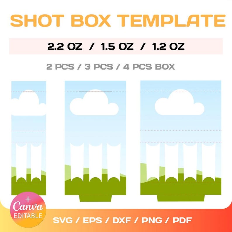 Shot Glass Box Template Bundle: DIY SVG PNG (instant Download) - Etsy