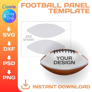 Football Panel Template, DIY Custom Photo Ball Wrap, Football Ball ...