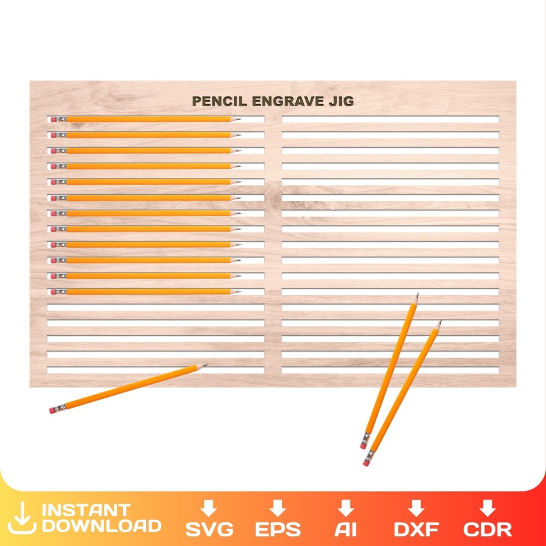 Pencil Jig Svg, Laser Ready, Cricut, Glowforge, Cut Laser File, 44.5 X ...