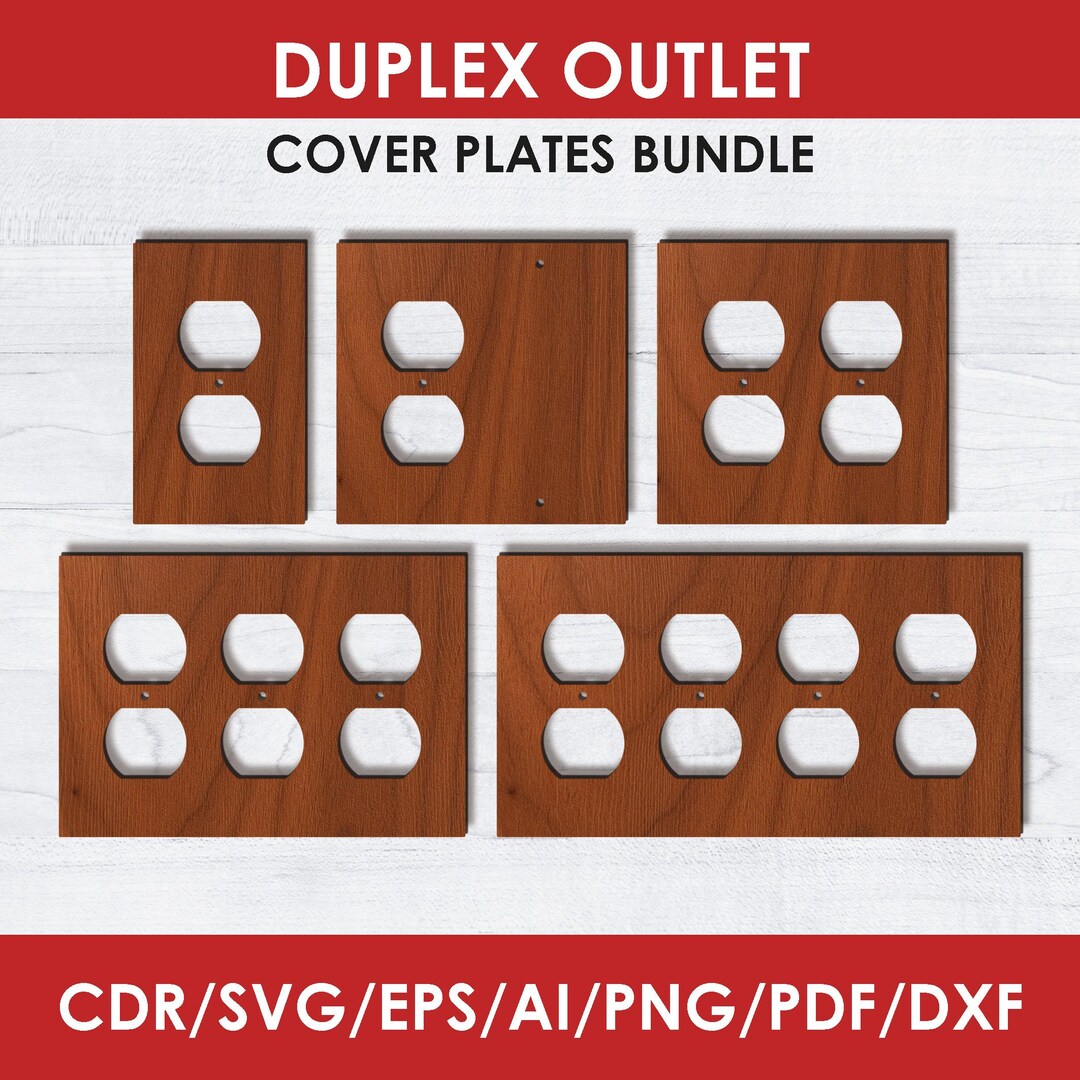 Duplex Outlet Cover Plate Template Bundle: Laser Cut File (digital ...