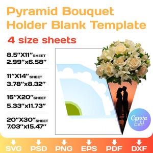 Pyramid Bouquet Purse Gift Box Template, Bundle, DIY, Pyramid Photo ...