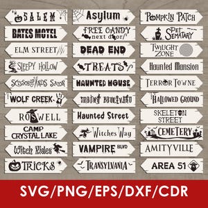 Halloween Direction Signs, Svg, Spooky Destination Yard Sign, Halloween ...