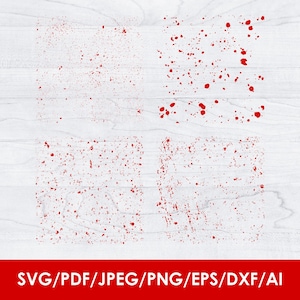 Blood Splatter Svg, Bundle, Blood Splash, Pdf, Png, Crime Svg, Paint ...
