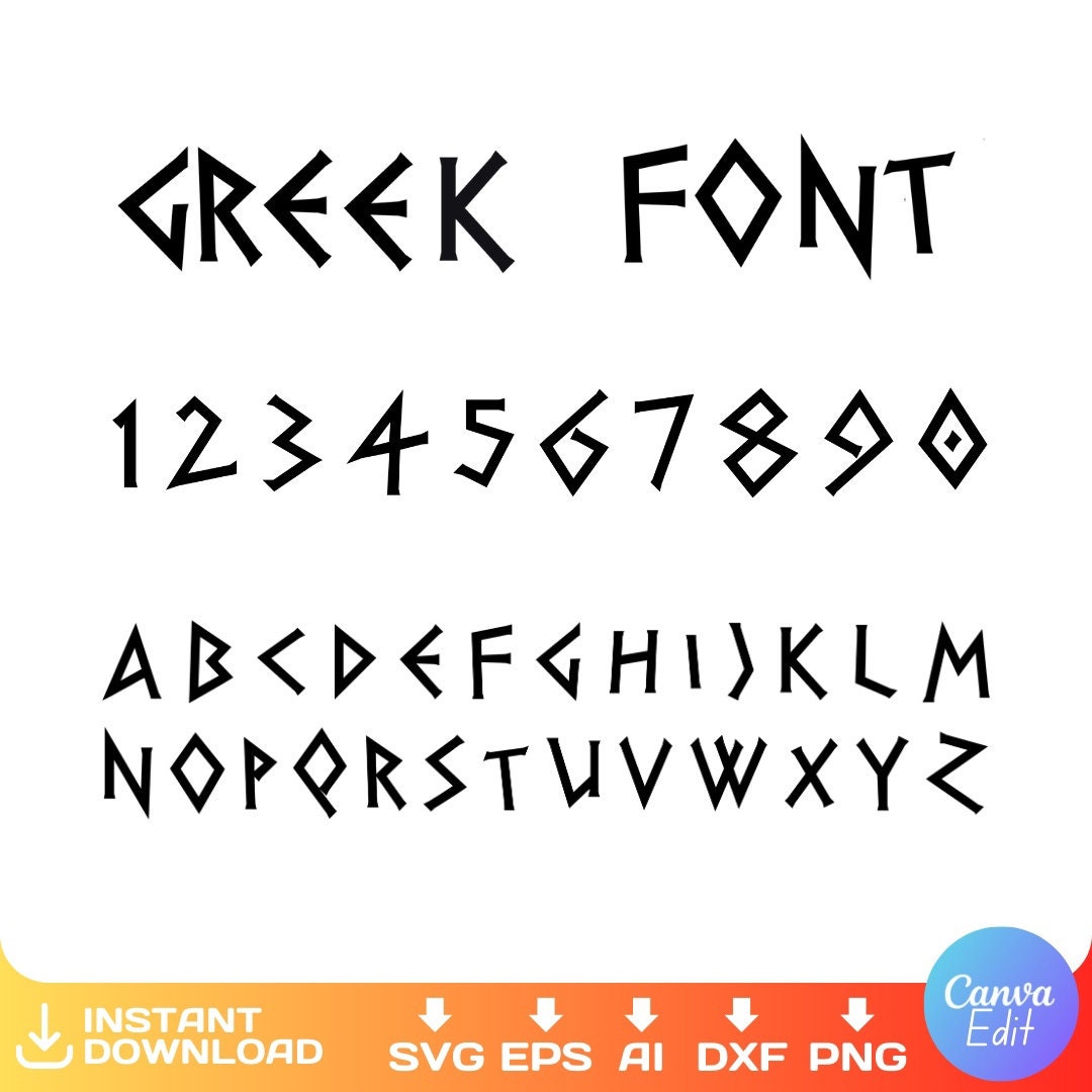 Letras y números del alfabeto griego fuente de escritura de - Etsy México