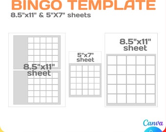 Printable BINGO Game Blank Template - Etsy