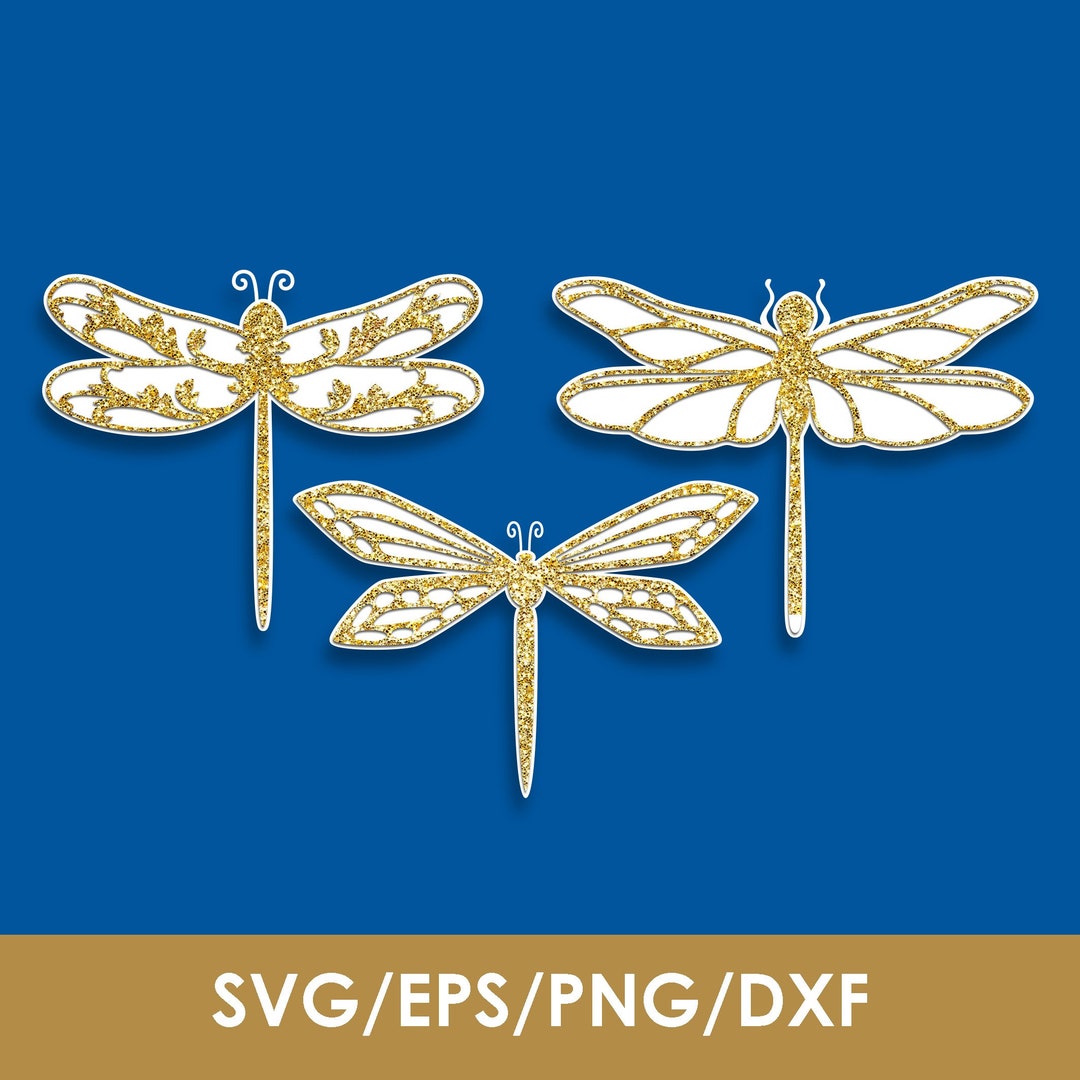 3D Layered Dragonfly Svg Template, BUNDLE, Dragonflies, Clipart, DIY ...