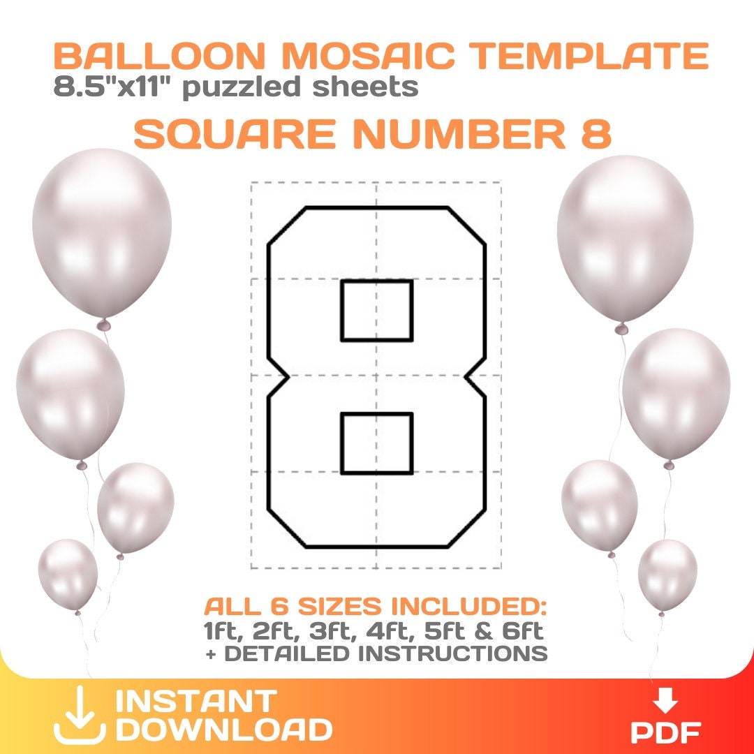 Square Number 8, Mosaic From Balloons | Marquee, DIY, Eight Number ...