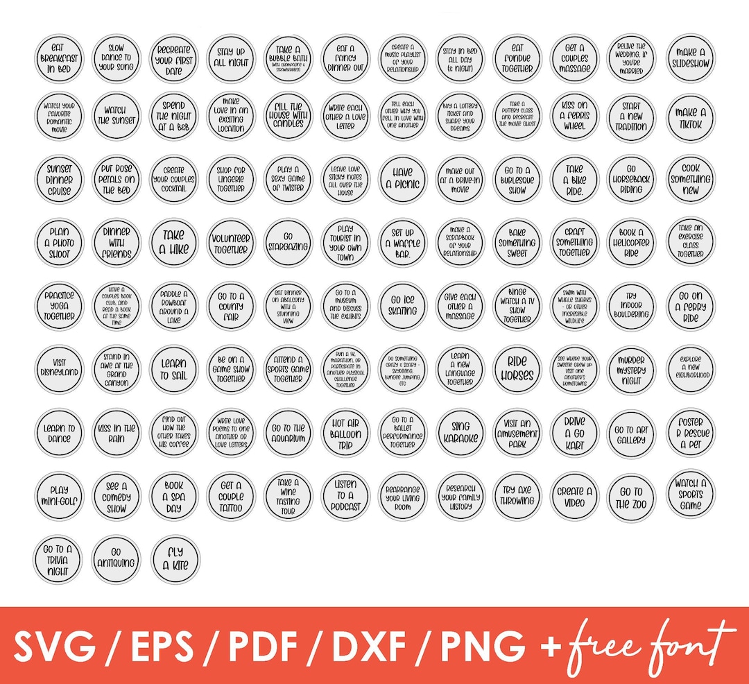 Date Night Tokens Svg, Bundle, Laser Cut File, Instant Download ...