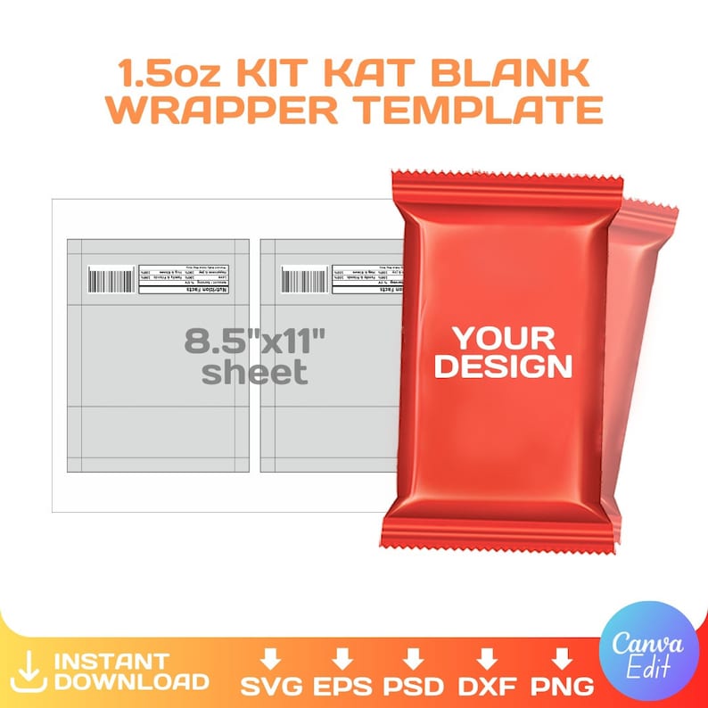 Kit Kat Wrapper Blank Template, BUNDLE, Custom, Chocolate Party Favor ...