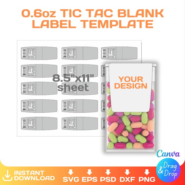 Tic Tac Labels - Etsy