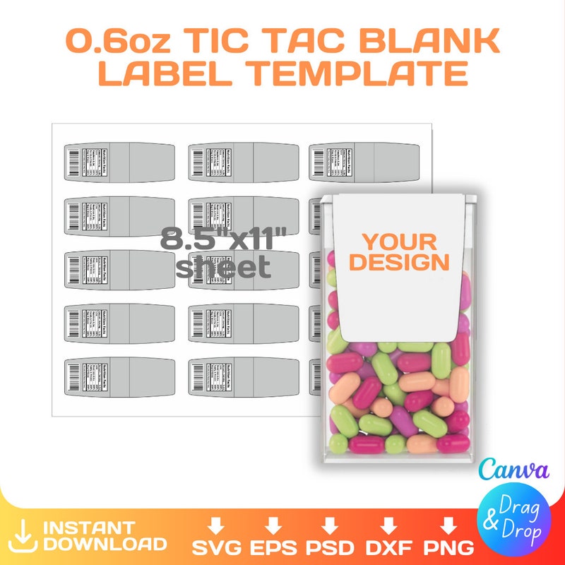 Tic Tac Label - Etsy