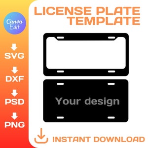 Car License Plate Template, Custom License Plate Frame, License Plate ...