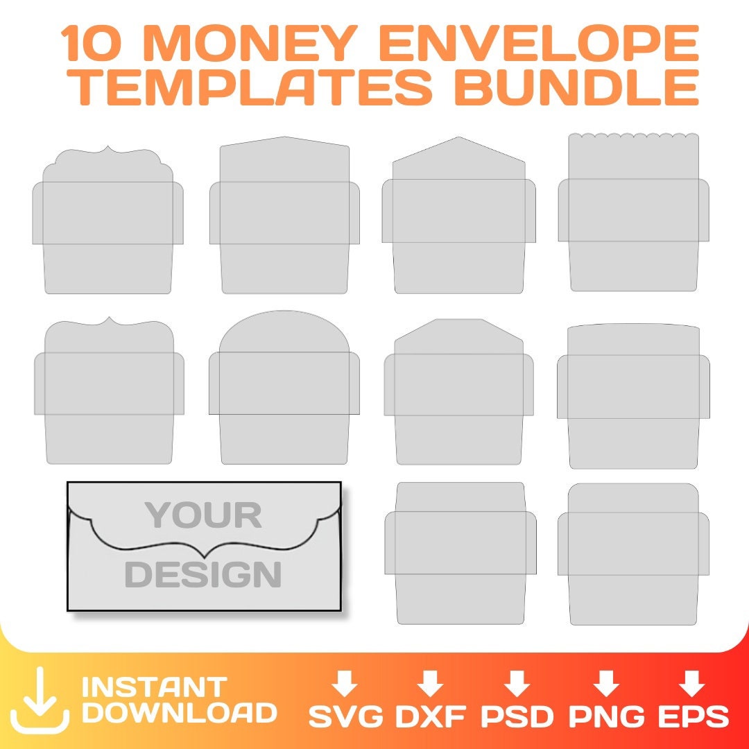 Money Envelope Blank Template, BUNDLE, Wedding Gift Envelope, Svg, Pdf ...