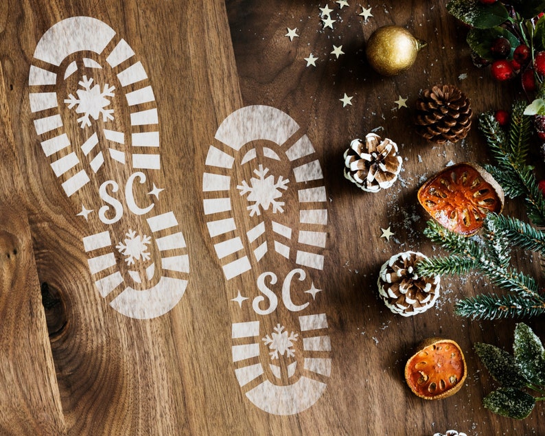 Santa Footprint Svg, DIY, Santa Clause Footprint Stencil, Santa ...