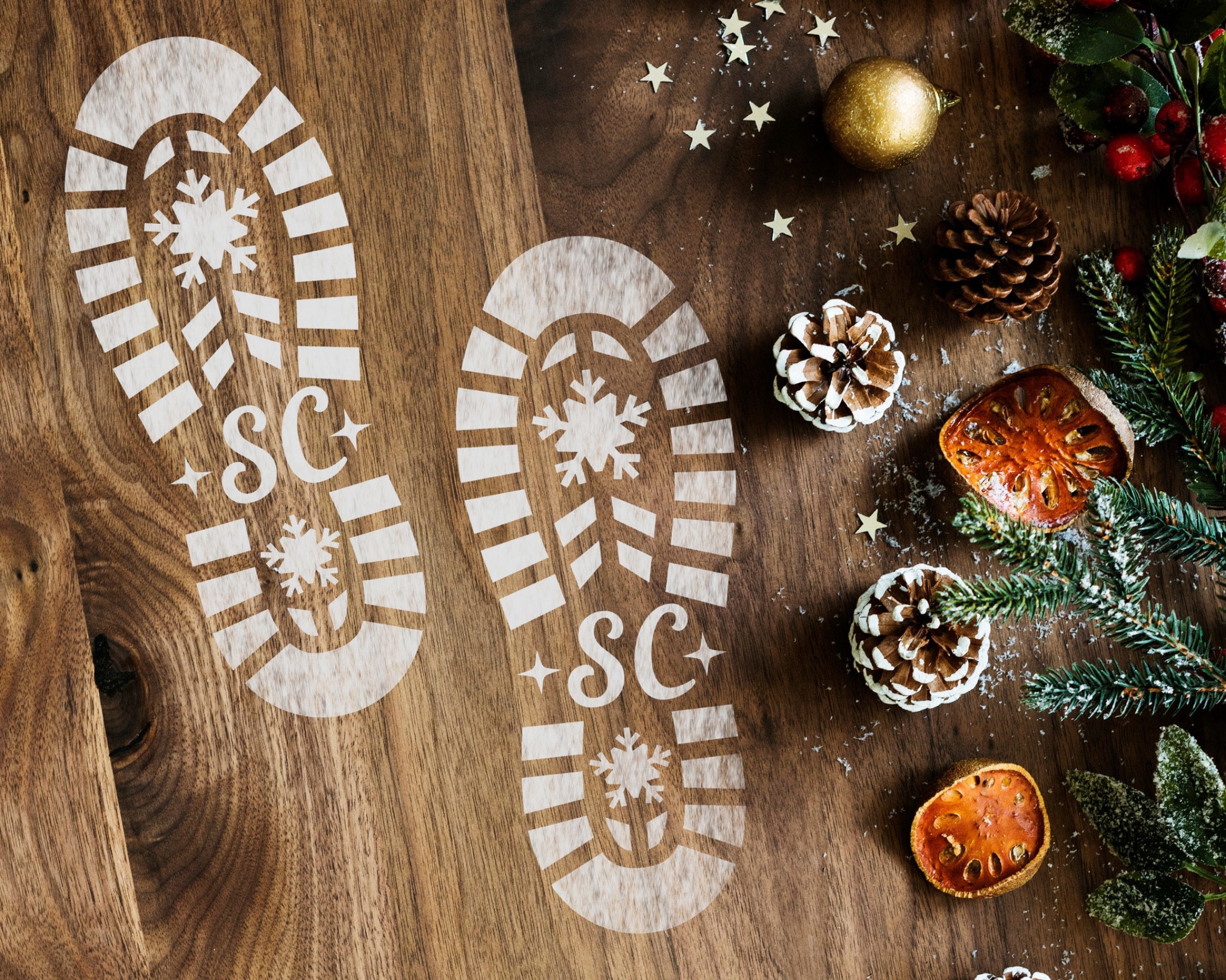 Santa Footprint Svg, DIY, Santa Clause Footprint Stencil, Santa ...
