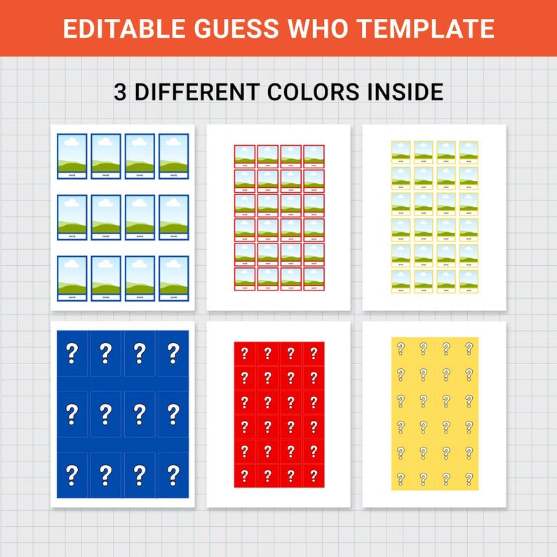 Editable Guess Who Template: Personalized Party Game Cards (digital ...