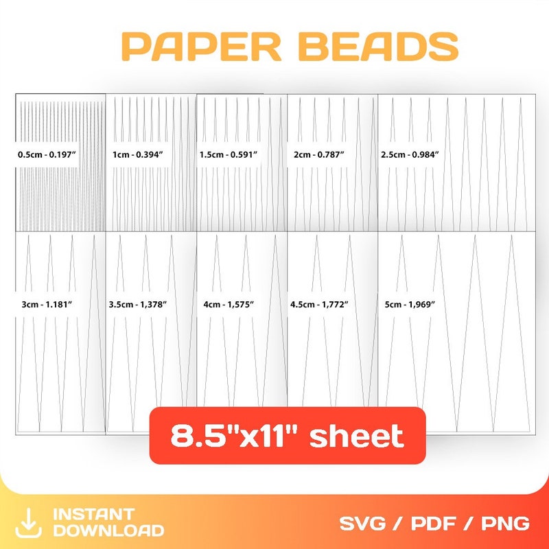 Paper Bead Template - Etsy