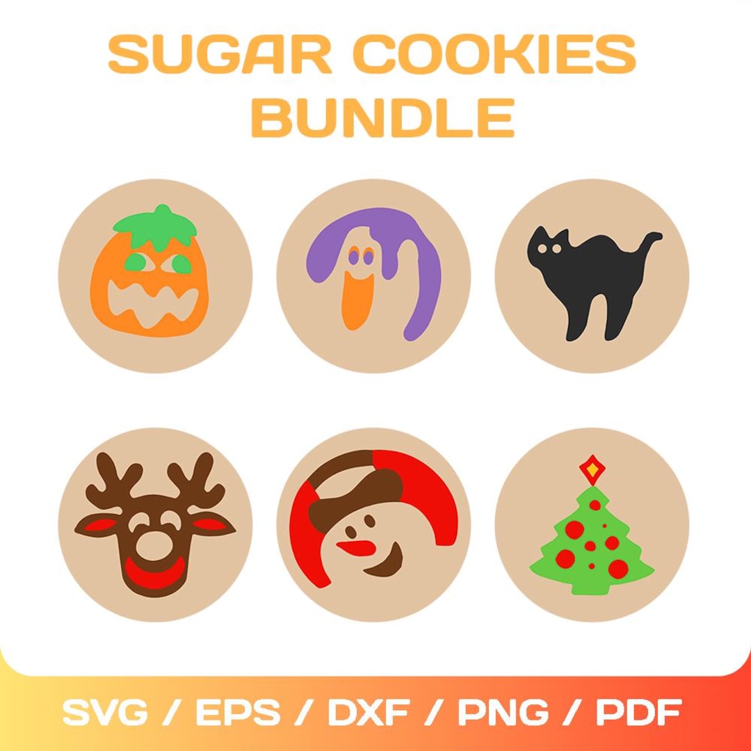 Holiday Sugar Cookies Svg, Bundle, Halloween Sugar Cookie Svg ...