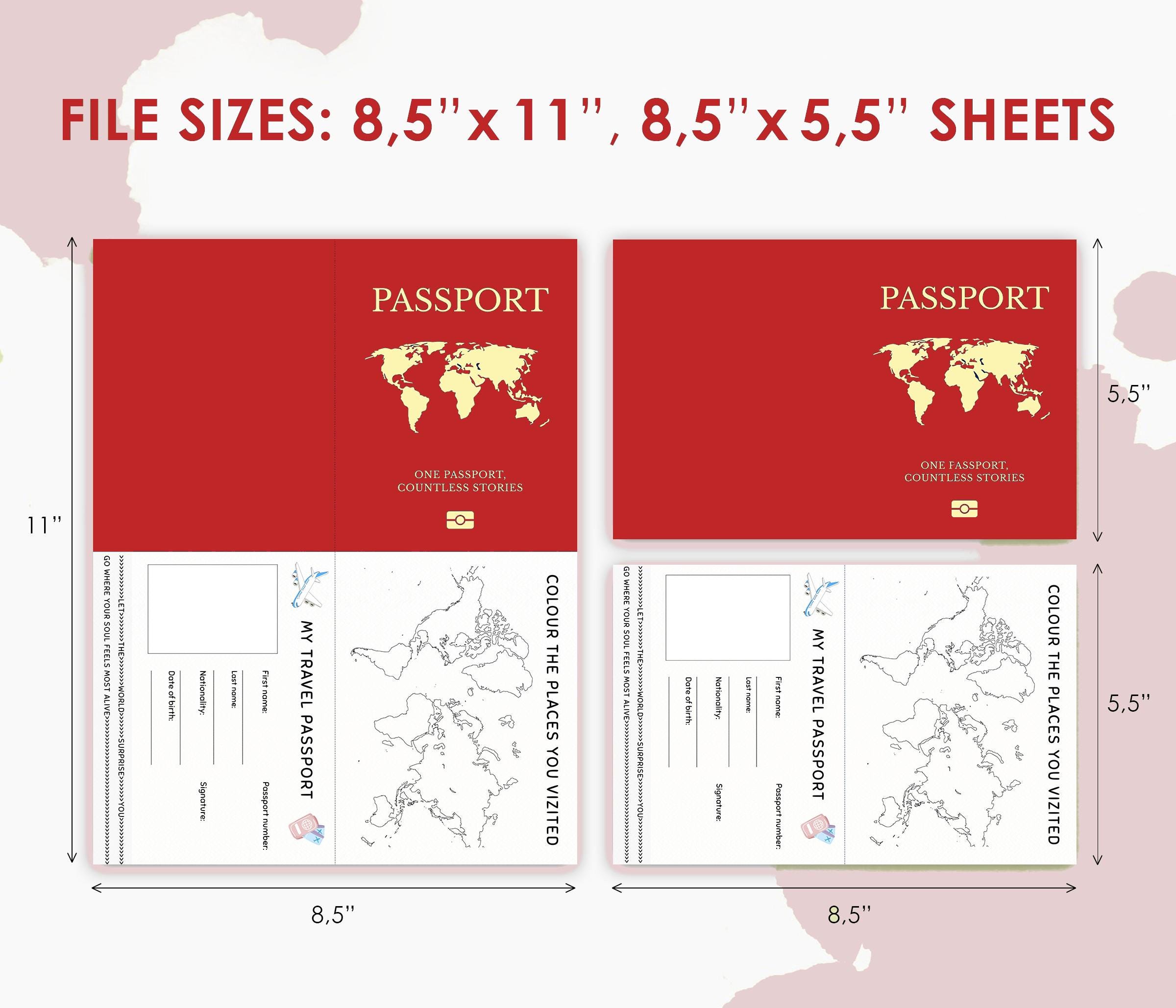 Kids Pretend Play Passport Bundle: Editable Travel Templates (canva ...
