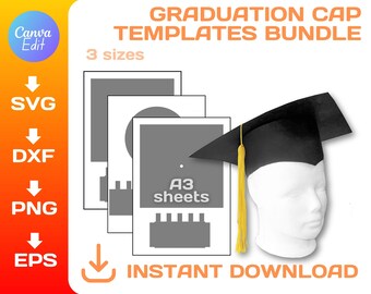 Graduation Cap Template, Graduation Hat Svg, Class of 2024, Grad Craft ...