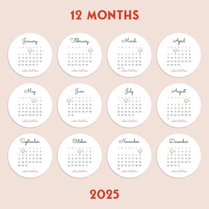 2025 Calendar Cake Topper Template: Editable Burn Away Design (digital ...