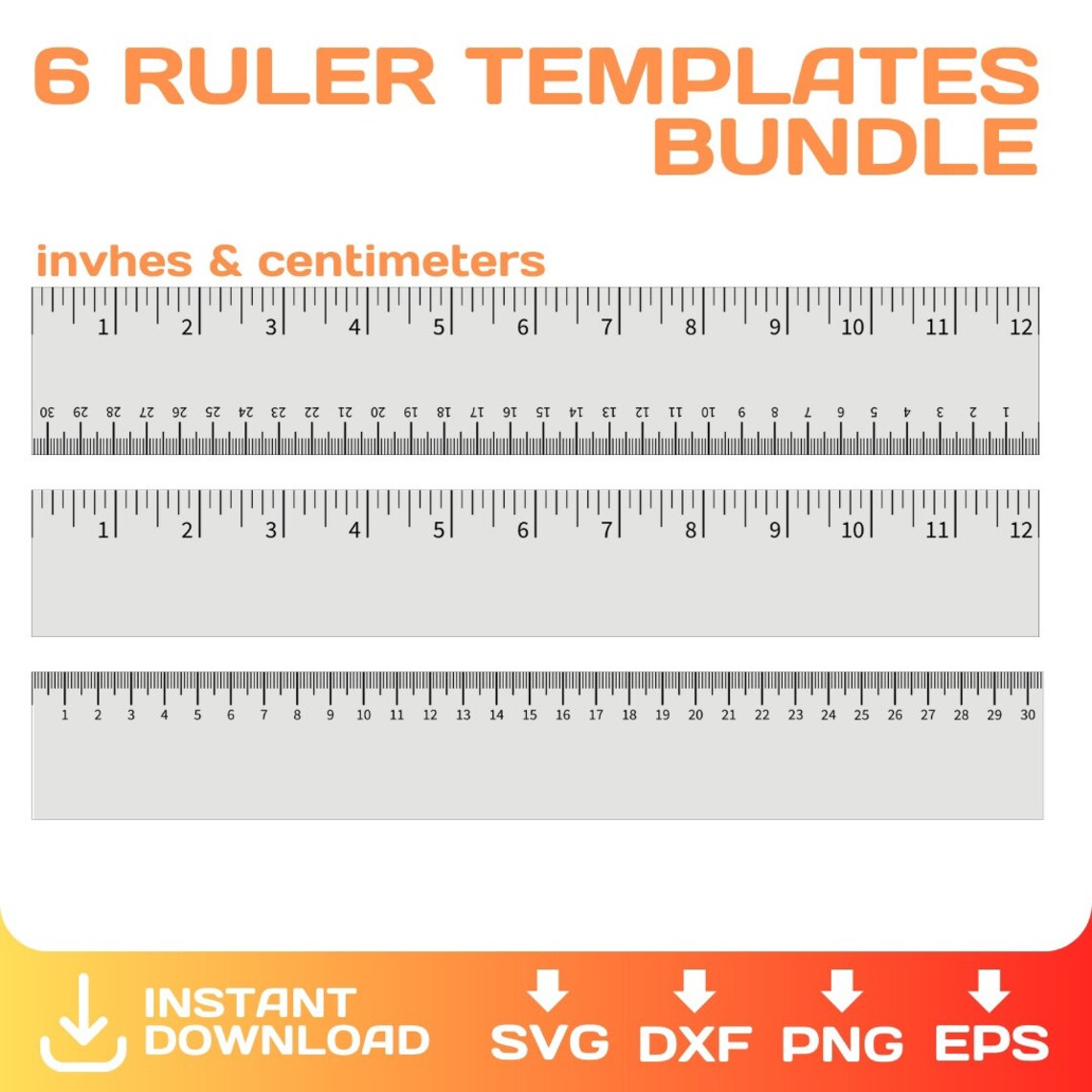Horizontal Ruler Markings Svg Bundle Cricut Glowforge - Etsy