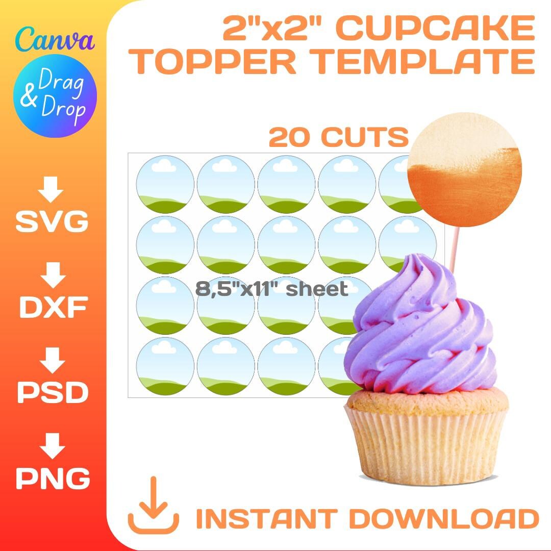 Blank Cupcake Toppers Template, Multipurpose Circle Layered Labels, DIY ...