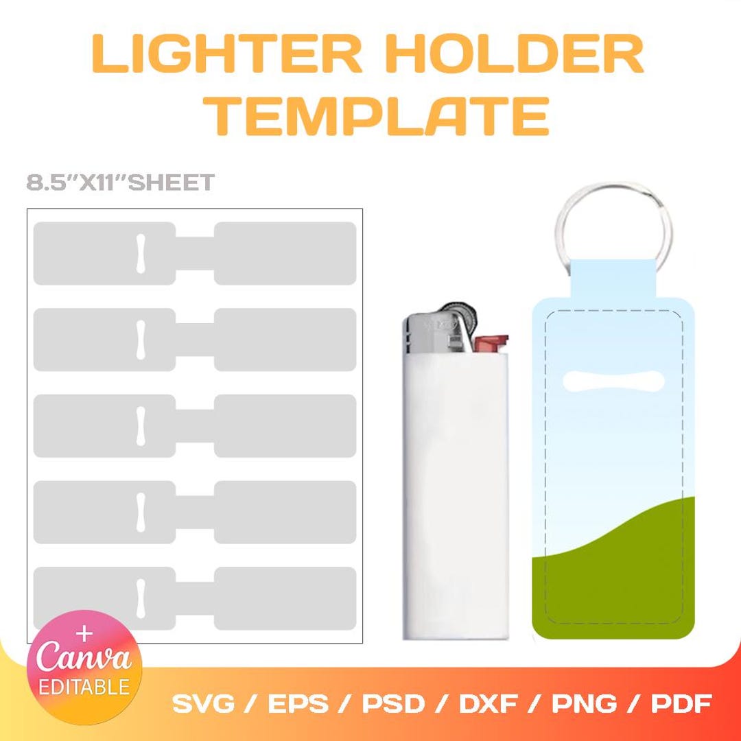 Lighter Holder Blank Template, Lighter Holder Svg, Png, Cricut, Canva ...