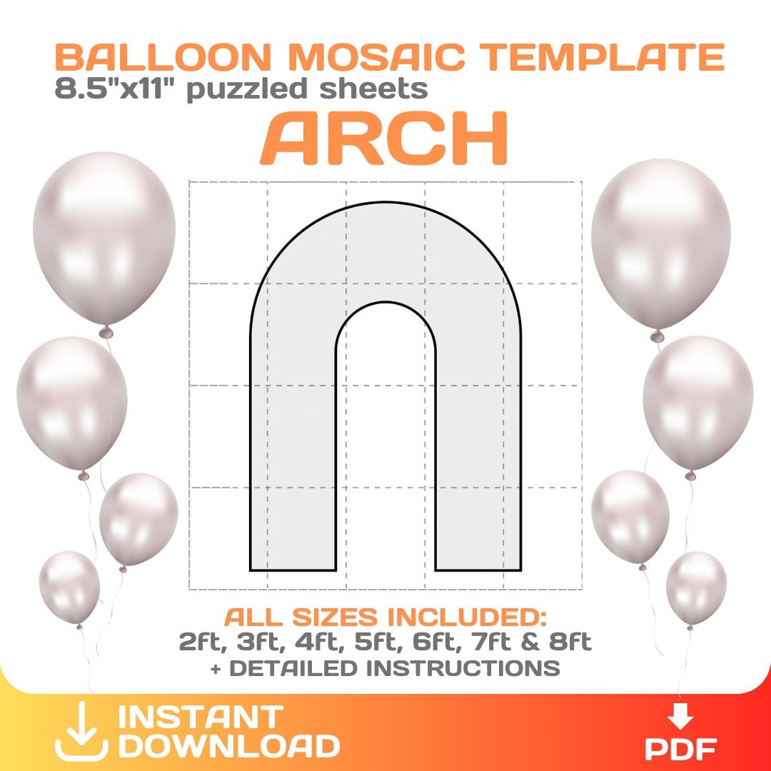 Arch Prop Template, DIY, Mosaic From Balloons, Archway Marquee, Arch ...