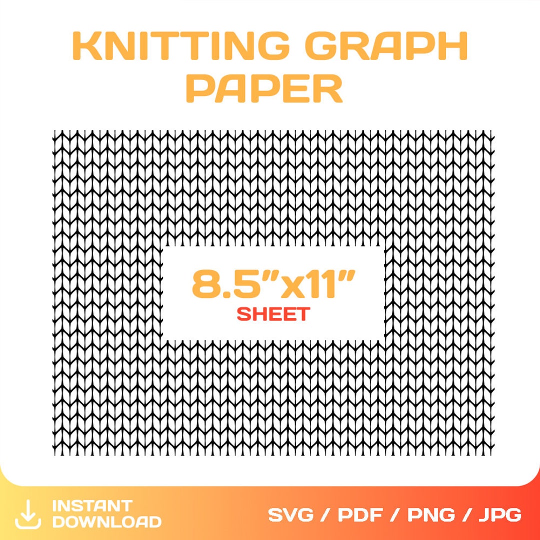 Knitting Stitch Graph Paper Template, Knit Stockinette, Colorwork ...