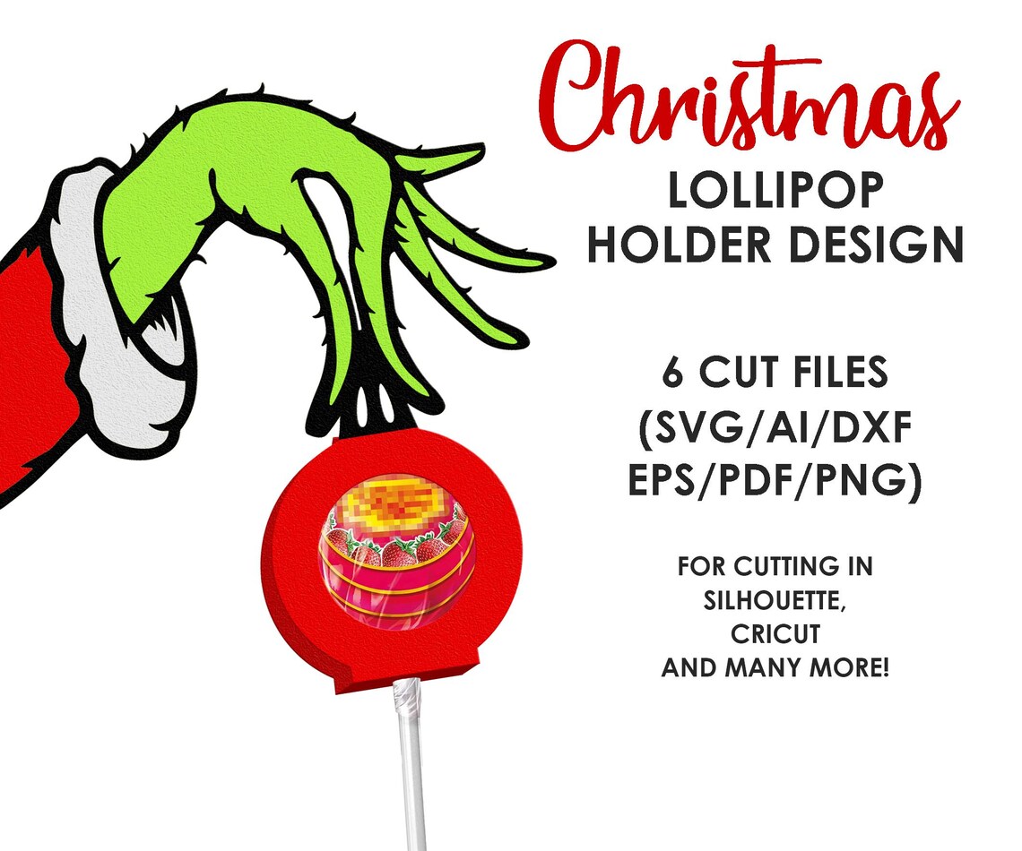 Christmas Lollipop Candy Holder Template: DIY Party Favor SVG (instant ...