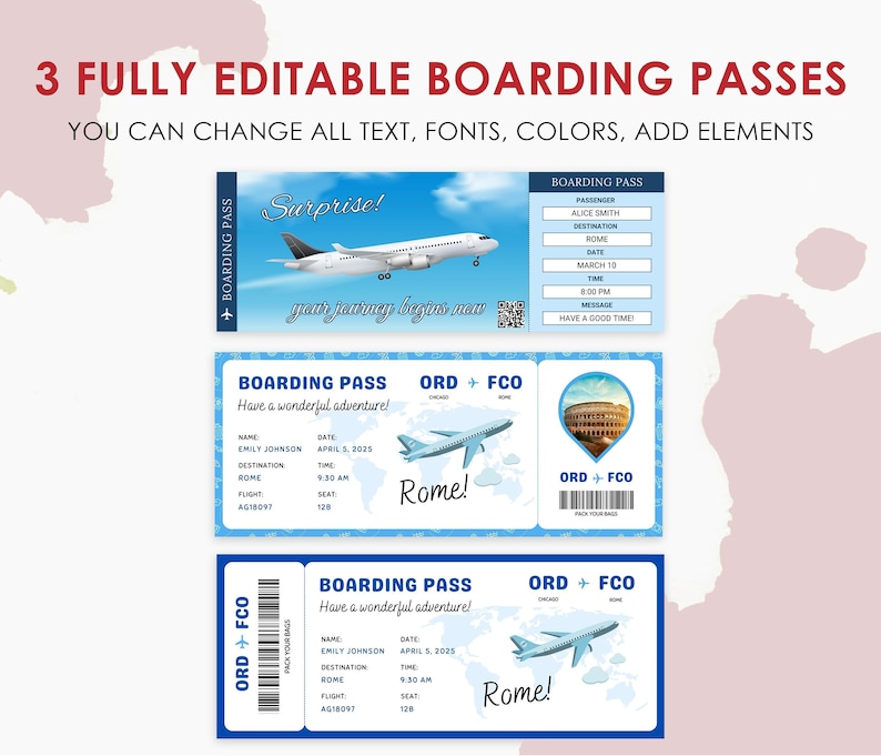 Kids Pretend Play Passport Bundle: Editable Travel Templates (canva ...