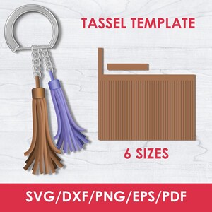 Tassel Keychain Template SVG Bundle: Faux Leather Purse Fob (digital ...