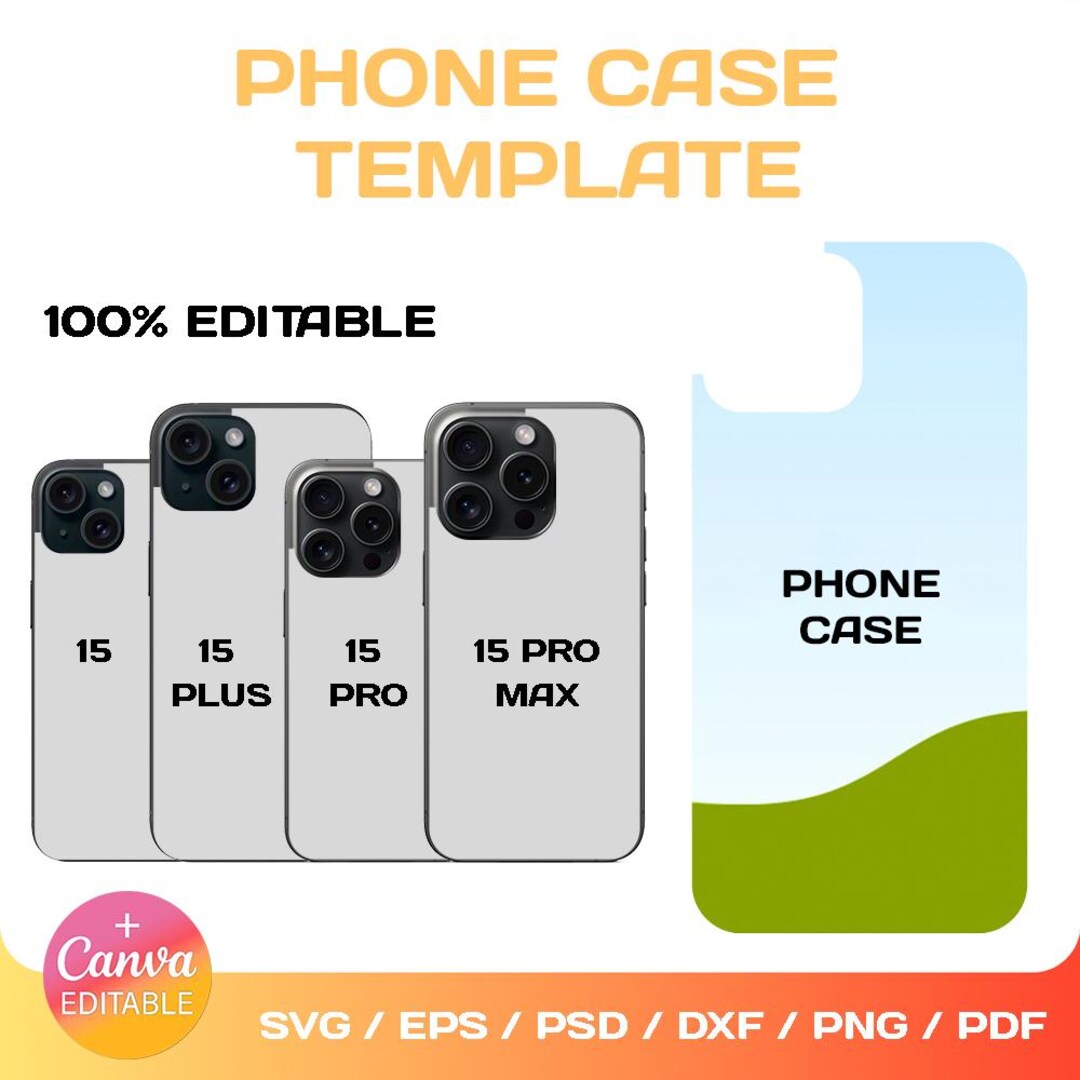 Phone Case 15 Template, 15 Pro Case Sublimation Blank Template, 15 Pro Max Template, Phone 15 ...