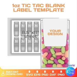 Tic Tac Labels - Etsy