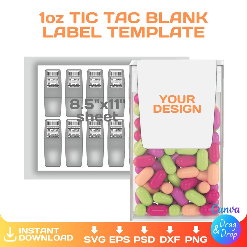Tic Tac Label - Etsy