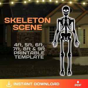 Life Size Skeleton Silhouette Template, Halloween Scene Lawn Decor ...