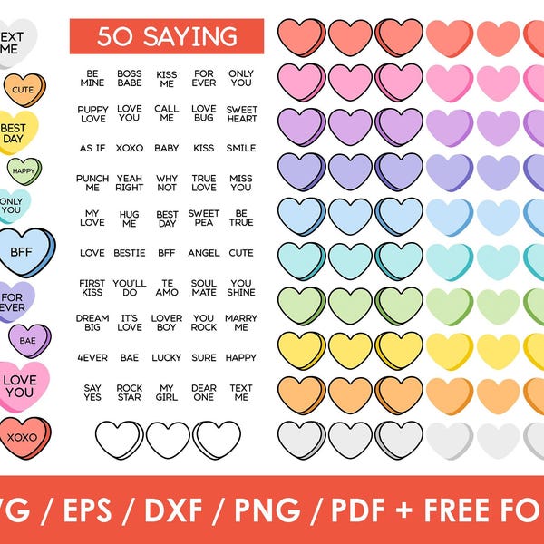Sweetheart Candy Clipart - Etsy