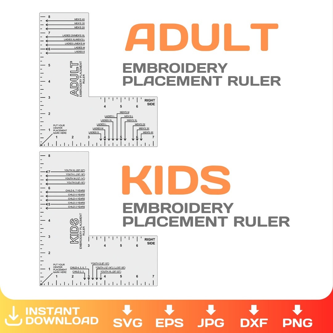 Machine Embroidery Logo Placement Guides, BUNDLE, Svg, Pdf, Png, for ...