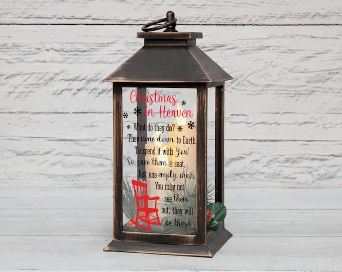 Christmas in Heaven Lantern, Memorial Lantern, Remembrance Lantern, in ...