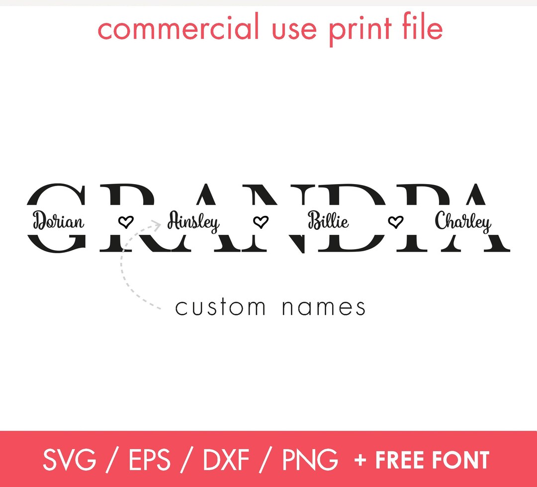 Editable, GRANDPA Split Name Frame Monogram, Custom, Grandfather T ...