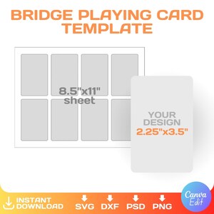 Playing Card Blank Template, SVG, Bridge Card Template, PNG, Dxf ...