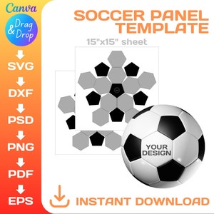 Soccer Ball Wrap Template: DIY Photo Panel (SVG, PNG, Canva) - Etsy